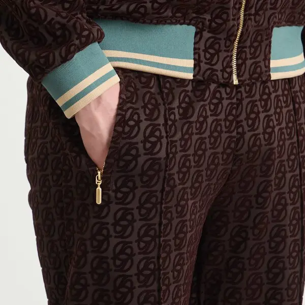 Drole De Monsieur Monogrammed Tracksuit Trousers - Dark Brown