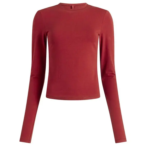 SKIMS Cotton Jersey Long Sleeve Top - Brick