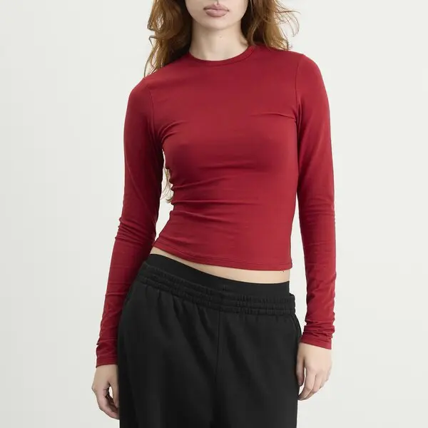 SKIMS Cotton Jersey Long Sleeve Top - Brick