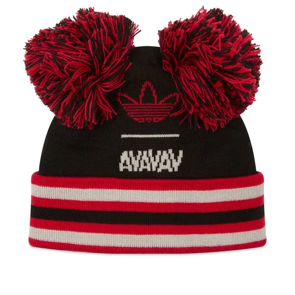 Adidas By Avavav Pom Pom Beanie - Black/better Scarlet