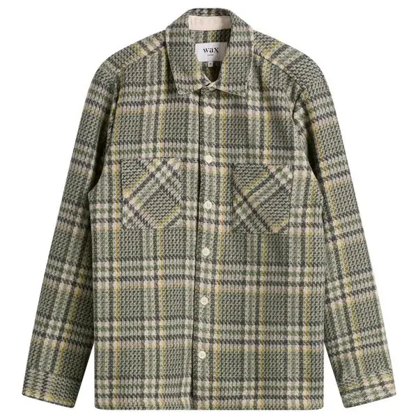 WAX LONDON Whiting Check Wool Blend Overshirt