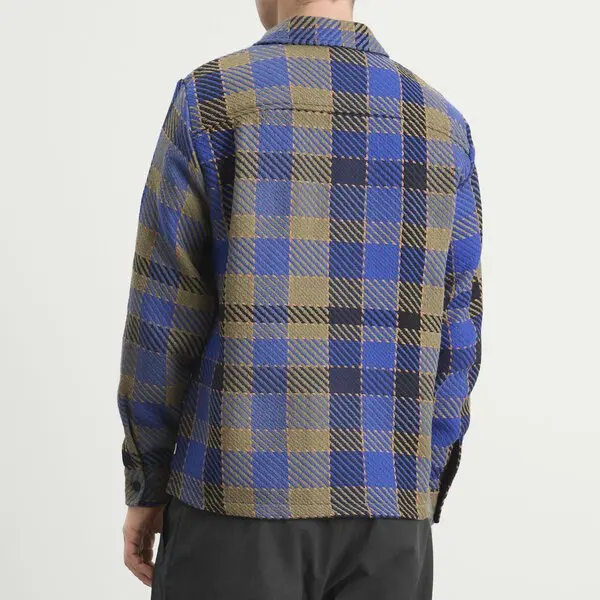 WAX LONDON Whiting Pike Check Overshirt - Blue/khaki