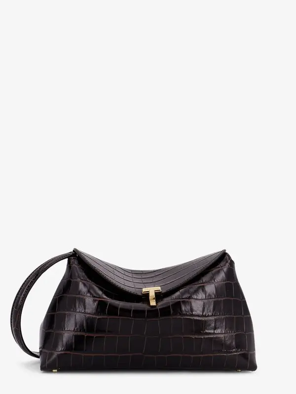 TOTEME T-lock Leather Bag With Croc Effect