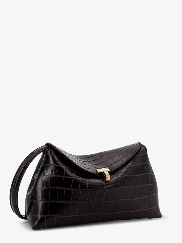 TOTEME T-lock Leather Bag With Croc Effect