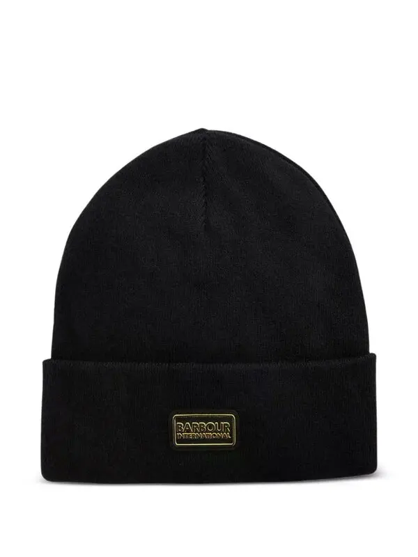 BARBOUR INTERNATIONAL Logo-patch Beanie - Black
