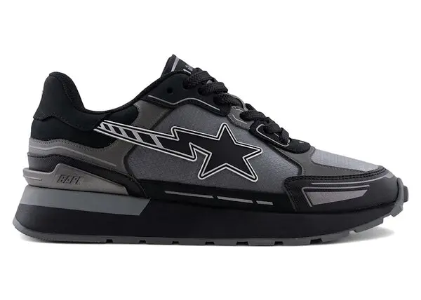A BATHING APE Cross Sta Sneakers - Black
