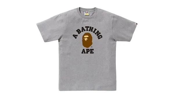 A BATHING APE College Tee Shirt - Gray