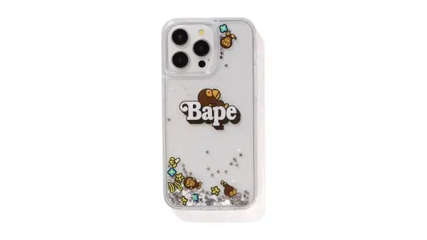 A BATHING APE Baby Milo Glitter Iphone 15 Pro Max Case - Clear