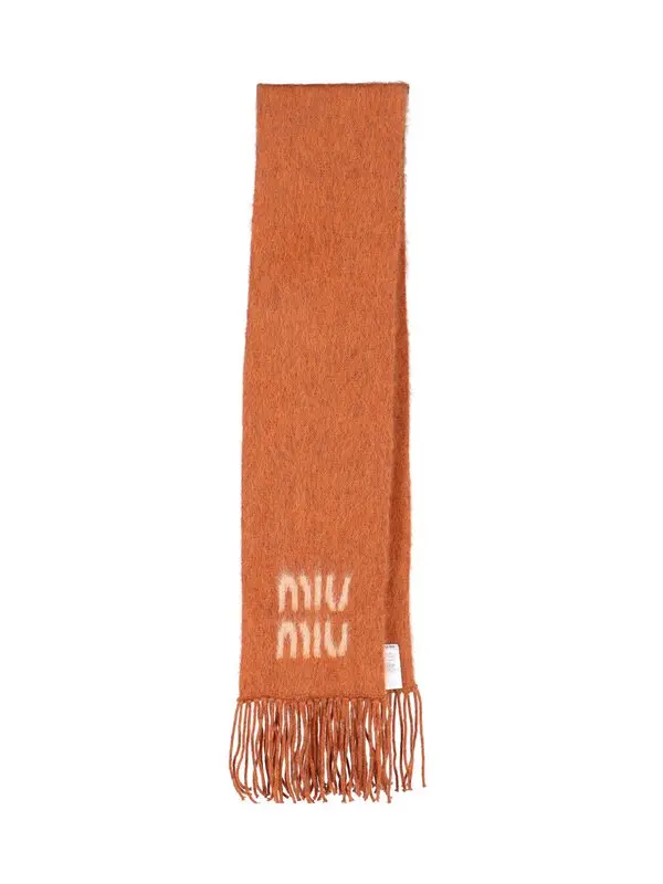 Miu Miu Mohair Blend Scarf - Orange
