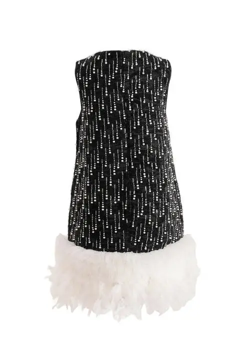 TULLEEN Feathered Glam Dress