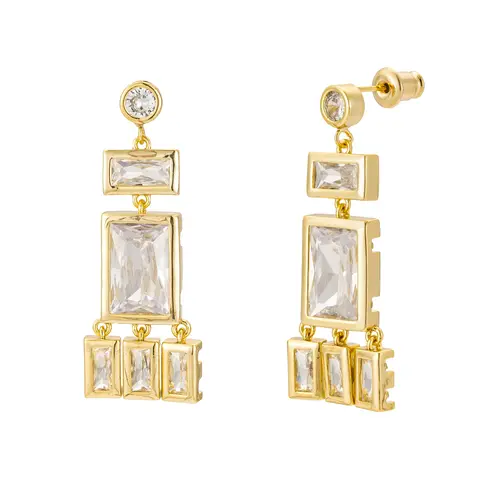 UNTAMED PETALS Gatsby Crystal Drop Earrings - Gold