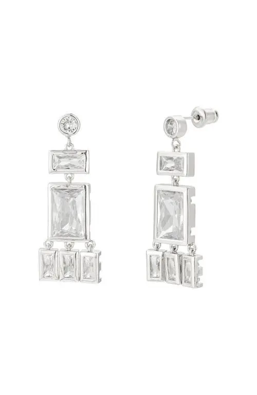 UNTAMED PETALS Gatsby Crystal Drop Earrings - Silver
