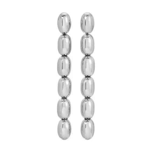 HEAVEN MAYHEM Edith Drop Earrings With Sculptural Twisted Beads - Silver