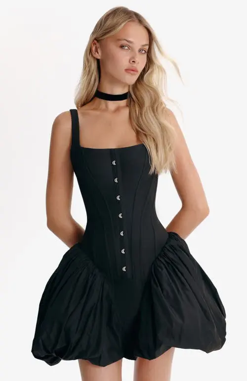 MILLA Structured Corset Mini Dress - Black