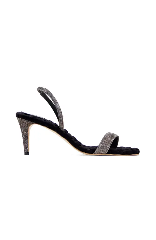 Aera Claudia Slingback Heel Sandal - Metallic Lurex
