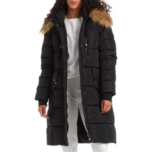CANADA WEATHER GEAR Heavyweight Long Parka Jacket - Black