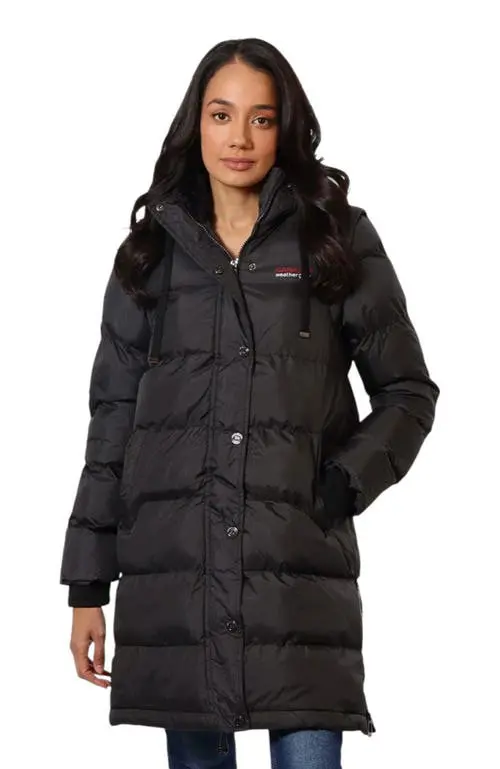 CANADA WEATHER GEAR Long Heavyweight 2 In 1 Puffer Jacket And Vest - Black