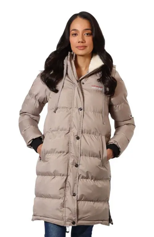 CANADA WEATHER GEAR Long Heavyweight 2 In 1 Puffer Jacket And Vest - Blush
