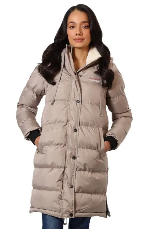CANADA WEATHER GEAR Long Heavyweight 2 In 1 Puffer Jacket And Vest - Blush