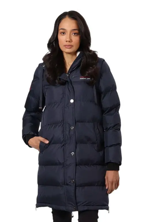 CANADA WEATHER GEAR Long Heavyweight 2 In 1 Puffer Jacket And Vest - Navy