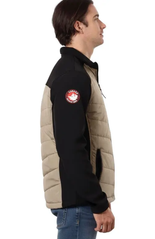 CANADA WEATHER GEAR Hybrid Softshell Puffer Jacket - Stone
