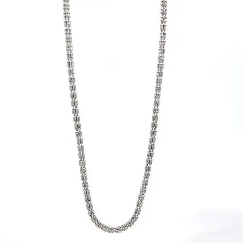 ANCONA JEWELRY 14k Gold Diamond-cut Ice Chain Necklace - White