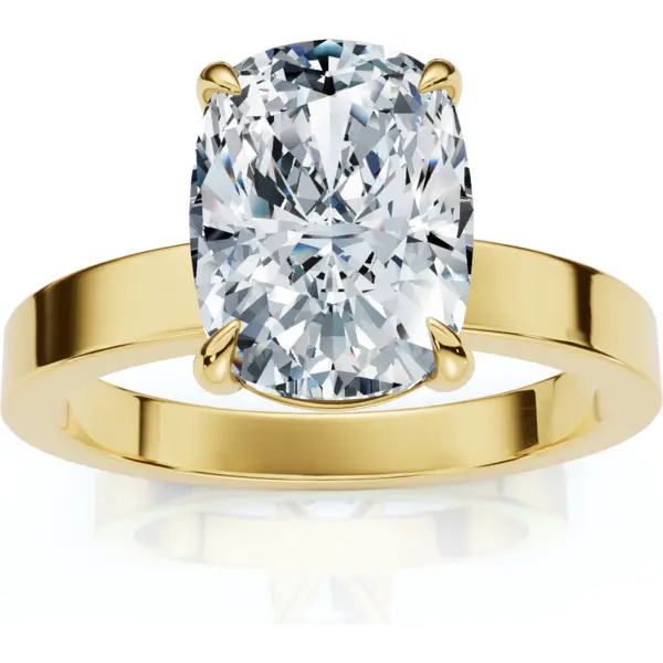 BLISS DIAMOND 2ct Cushion Lab Grown Diamond Solitaire Ring - 14k Yellow Gold