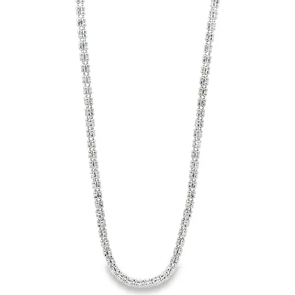 ANCONA JEWELRY 14k Gold Diamond-cut Ice Chain Necklace - White