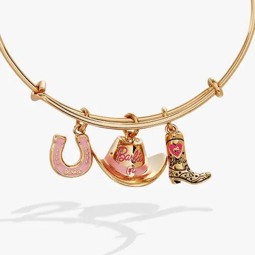 ALEX AND ANI Barbie Western Trio Charm Bangle Bracelet - Gold