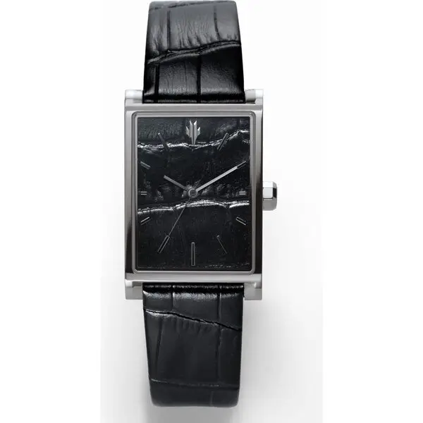VIEREN Rectangular Swiss Automatic Watch - Black