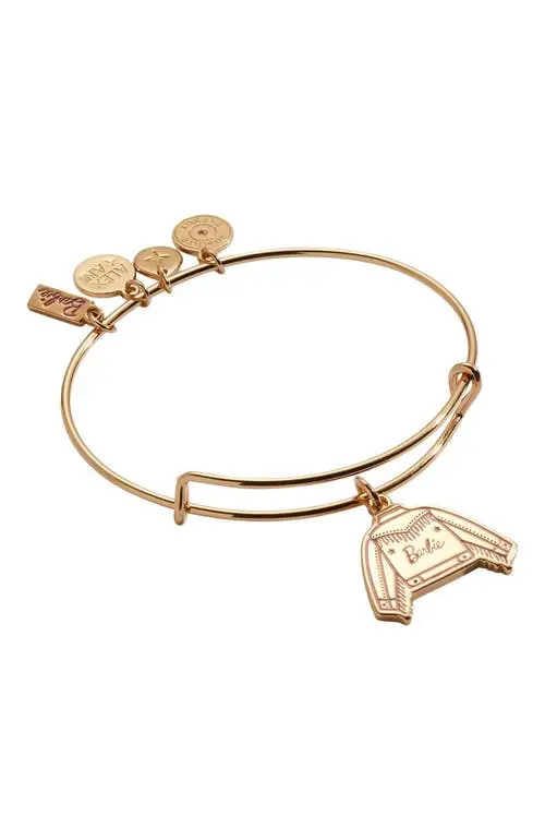 ALEX AND ANI Barbie Western Jacket Charm Bangle Bracelet - Gold