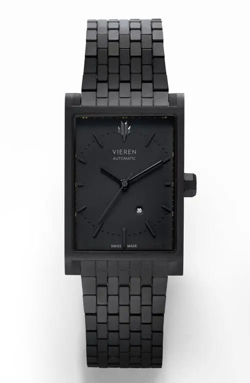 VIEREN Matte Swiss Automatic Watch - Black