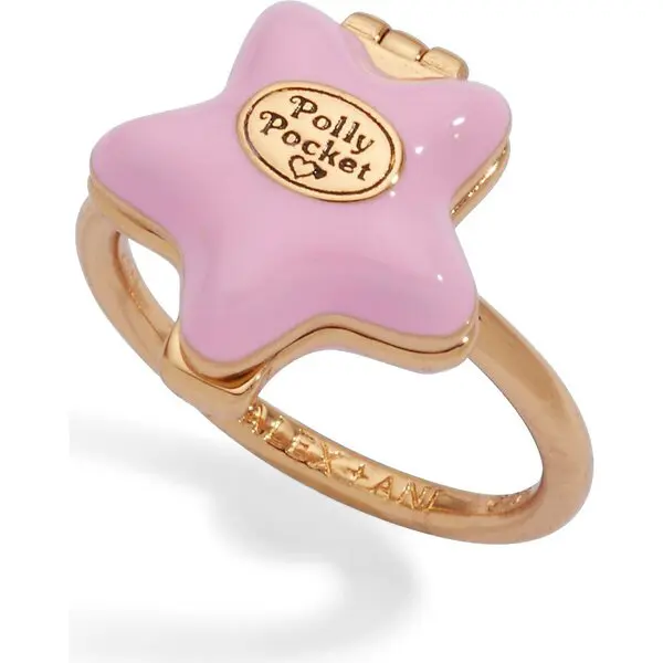 ALEX AND ANI Polly Pocket Locket Ring - Gold