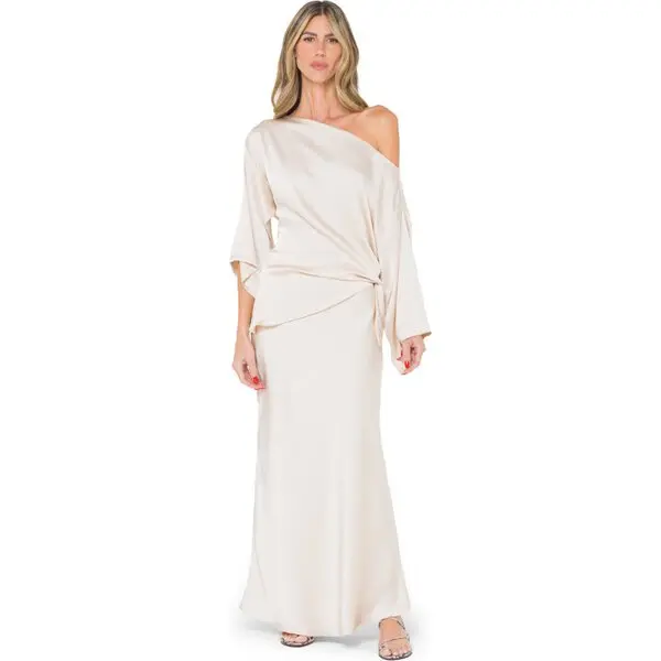 JBQ Satin Meadow Skirt - Champagne