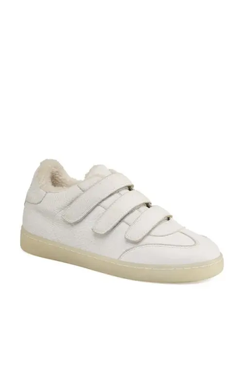 J/SLIDES NYC Harper Shearling Lined Sneaker - White