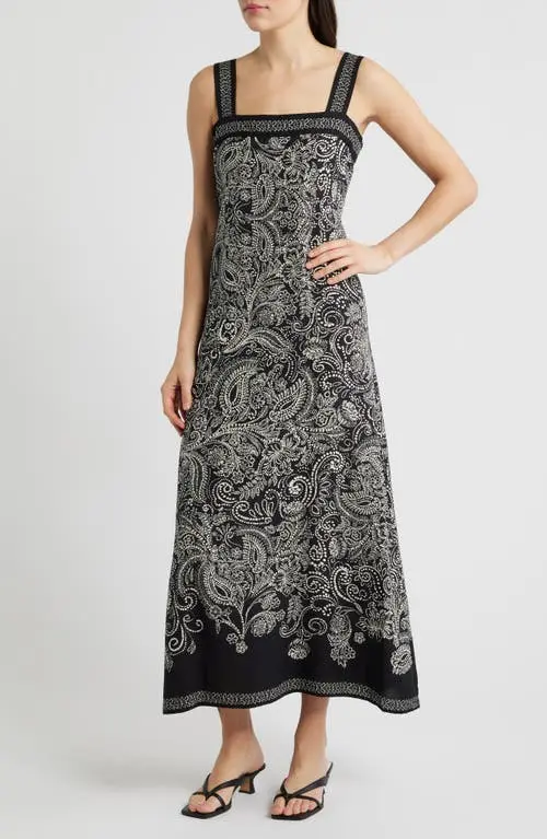 Vince Camuto Paisley Print Sundress - Rich Black