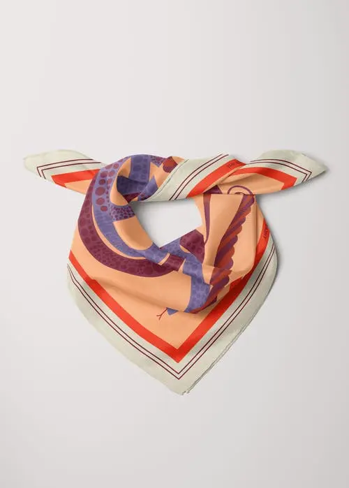 ALAS Pure Silk Patterned Scarf - Print 'the Serpent'