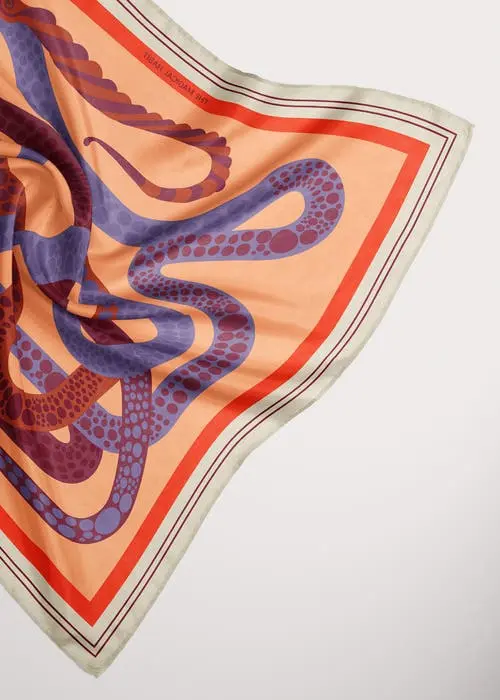 ALAS Pure Silk Patterned Scarf - Print 'the Serpent'