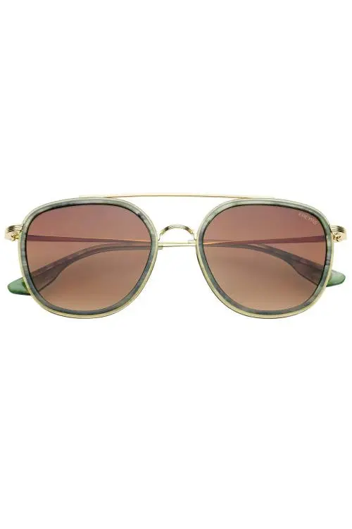 FREYRS EYEWEAR Weston Round Sunglasses - Emerald