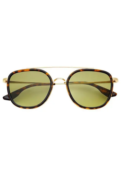 FREYRS EYEWEAR Weston Round Sunglasses - Tortoise/green
