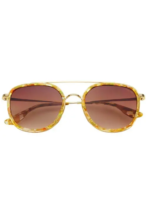 FREYRS EYEWEAR Weston Round Sunglasses - Yellow Tortoise