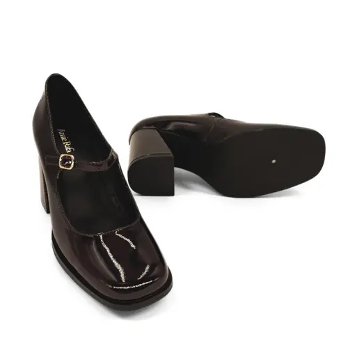 AMIE RAFA Jackie Mary Jane Block Heel - Brown