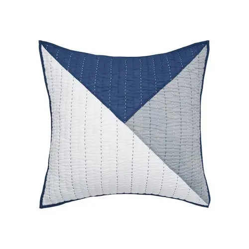 CAROL & FRANK Asymmetrical Cotton Pillow Sham - Blue