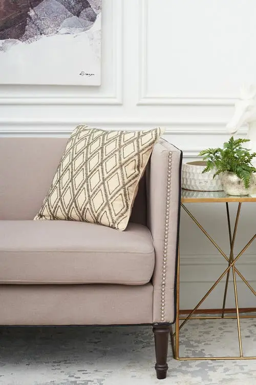 ELISABETH YORK Graphite Gray Double Diamond Accent Throw Pillow 18" X 18