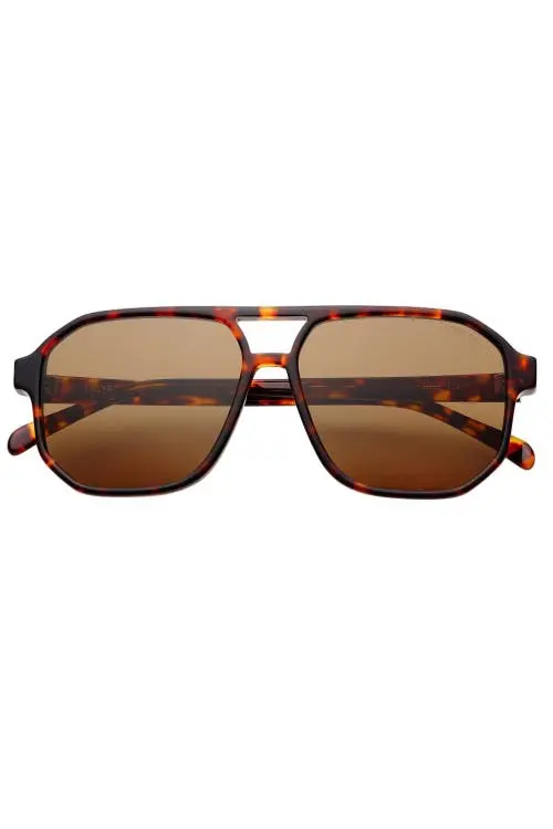 FREYRS EYEWEAR Billie Aviator Sunglasses - Dark Tortoise/solid Brown