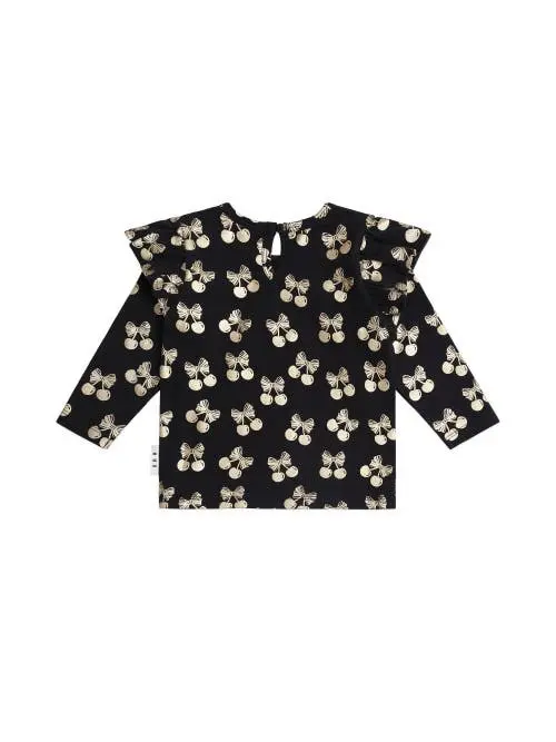 HUXBABY Frill Top With Cherry Pie Print
