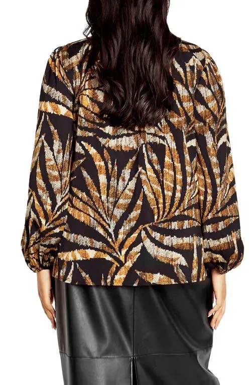 City Chic Elia Palm Print Shirt