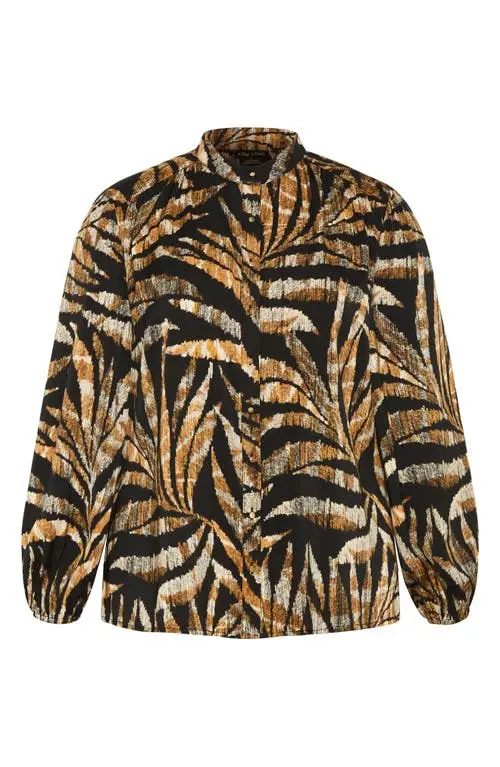 City Chic Elia Palm Print Shirt