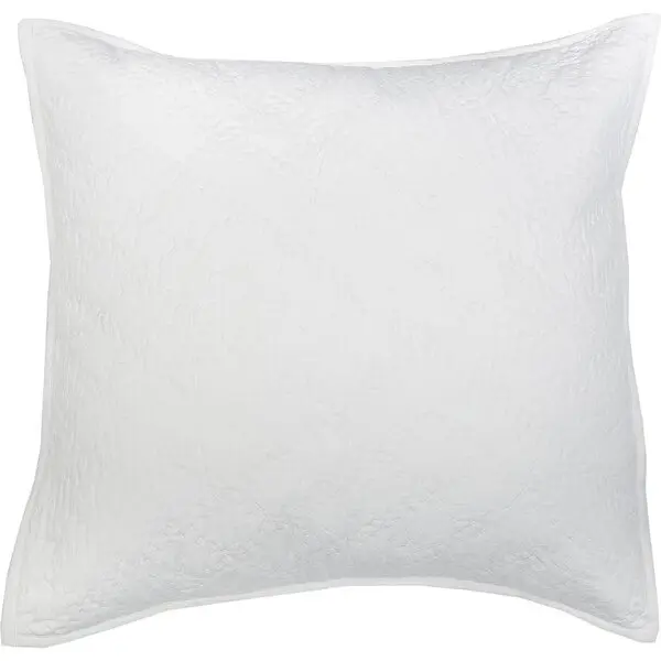 ELISABETH YORK 26" X 26" Sutton Dove Cotton Shammachine Washable - White