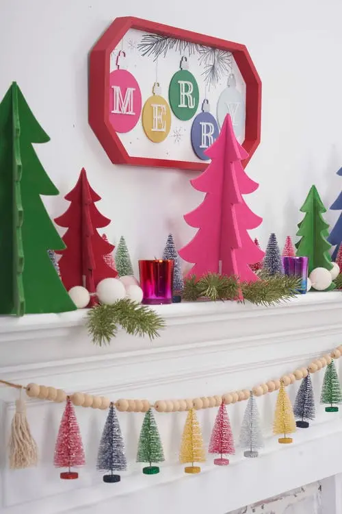 CAROL & FRANK Flocked Tree Figurine Set Of 2